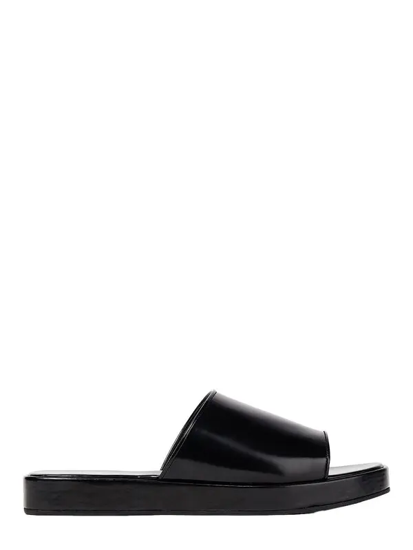 By Far Shoshana Patent Leather Slides - Black