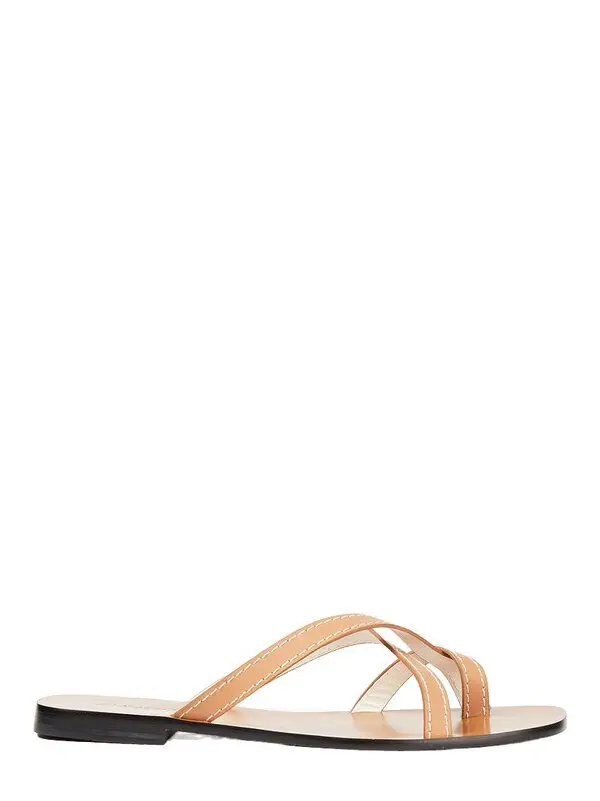 Zimmermann Leather Crossover Strap Sandals - Sand