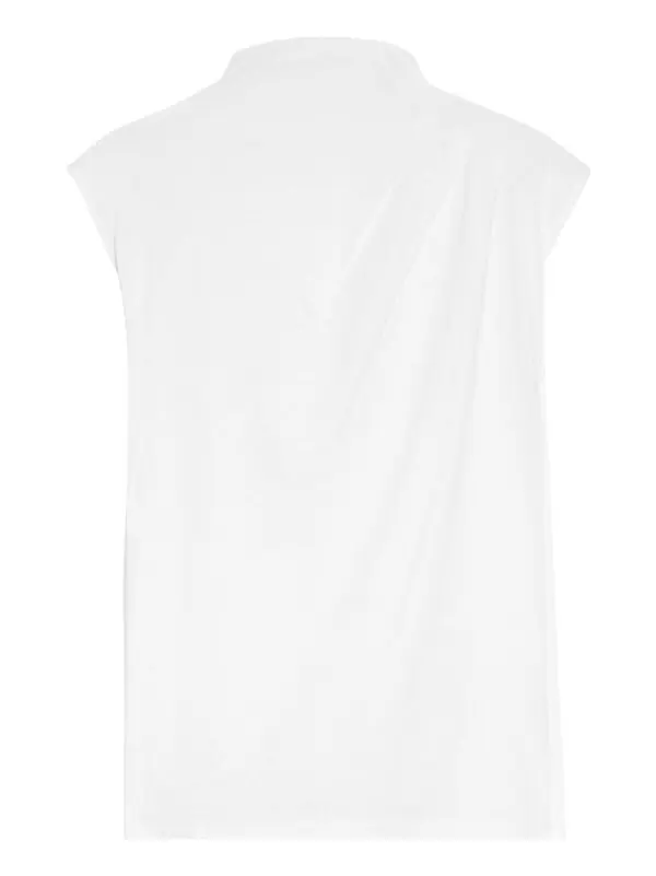 Iris & Ink Fabienne Pleated Organic Cotton Jersey Top - White