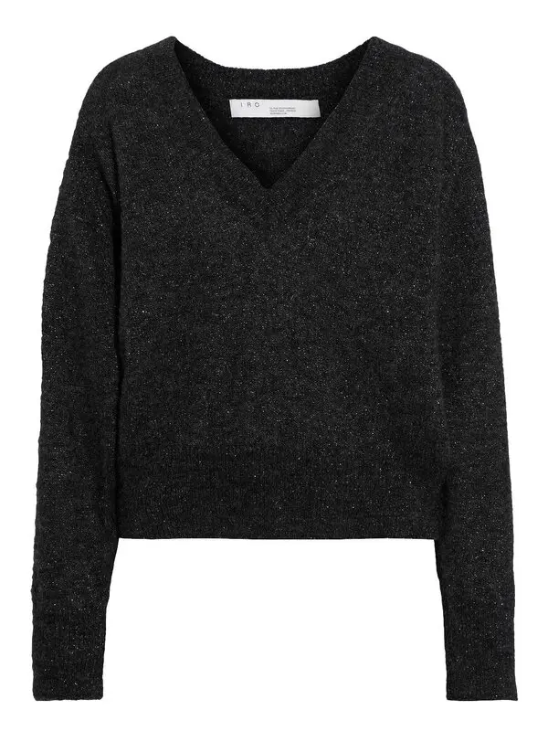 IRO PARIS Dustie Metallic Alpaca-blend Sweater - Black