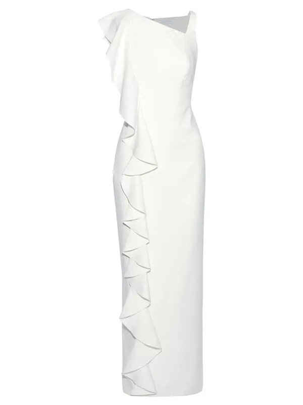 Rachel Gilbert Farah Ruffled Cady Gown - Ivory