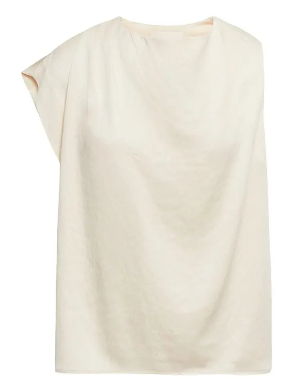 Ba&sh Rosier Asymmetric Satin-crepe Top - Ecru