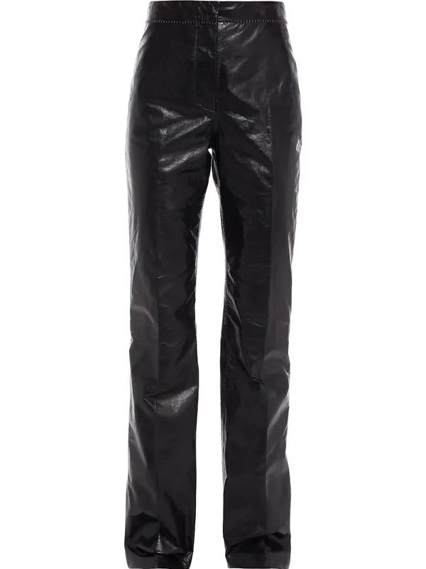 Acne Studios Textured Leather Straight-leg Pants - Black