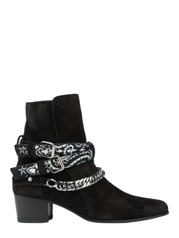 Amiri Chain-embellished Suede Ankle Boots - Black