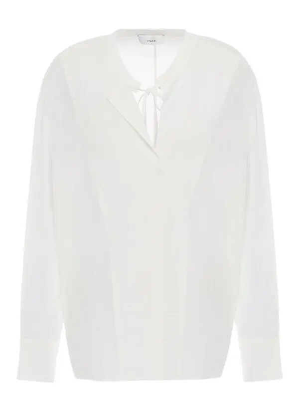 Vince Silk Crepe De Chine Blouse - Ivory