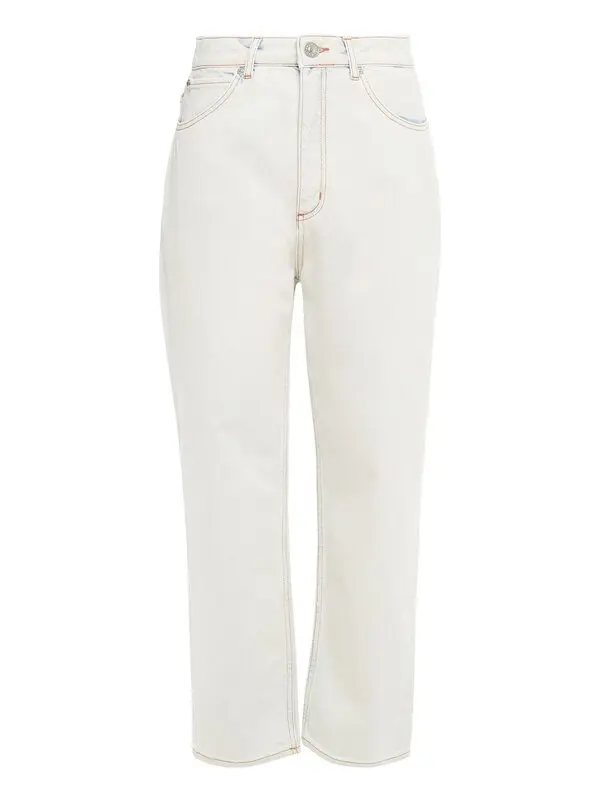 Sandro Bleached Zebra Print High-rise Straight-leg Jeans - Ivory
