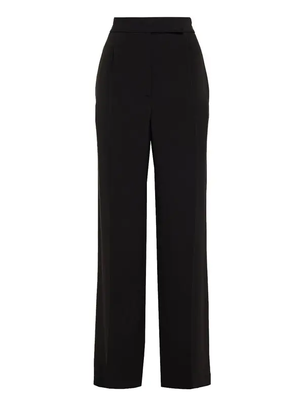 Brunello Cucinelli Crepe Wide-leg Pants - Black
