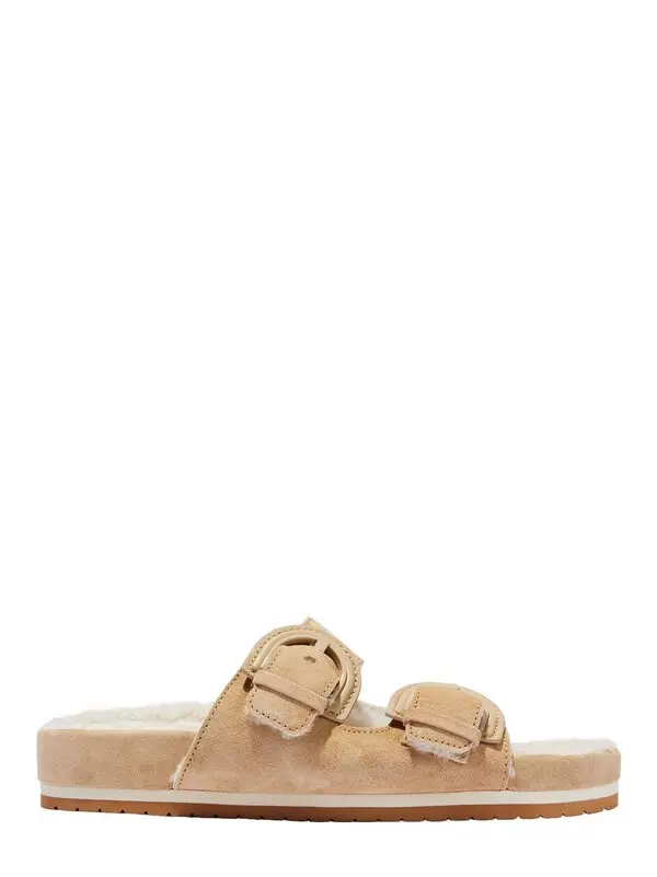 Vince Glyn 2 Shearling-lined Suede Sandals - Sand