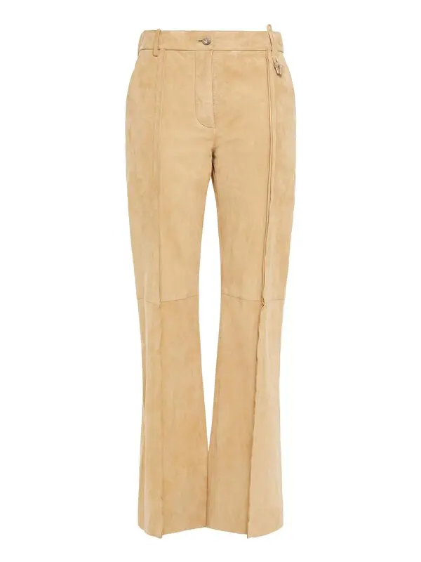 Acne Studios Suede Bootcut Pants - Beige