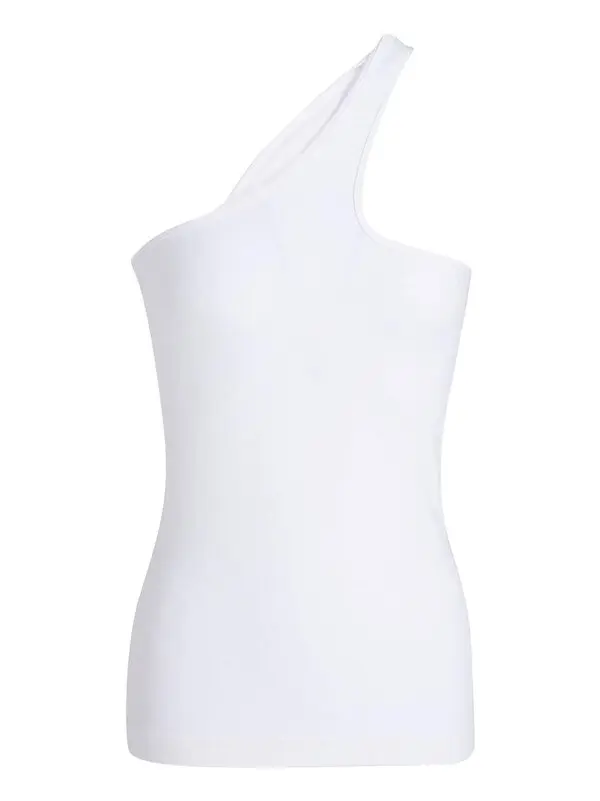Helmut Lang One-shoulder Cutout Stretch-jersey Tank - White