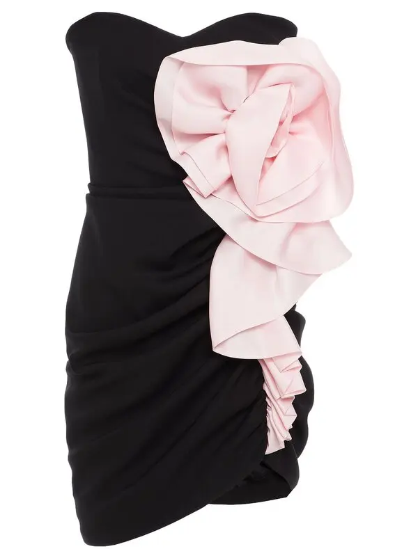 Alexandre Vauthier Strapless Appliquéd Stretch-crepe Mini Dress - Black