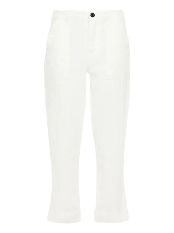 FRAME Le Beau Cropped Linen Slim-leg Pants - Off-white