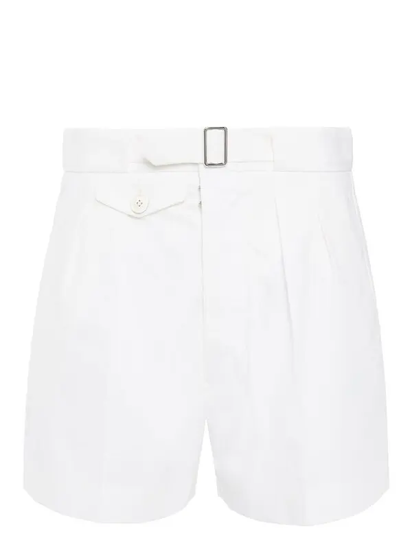 MAISON MARGIELA Belted Cotton-twill Shorts - White