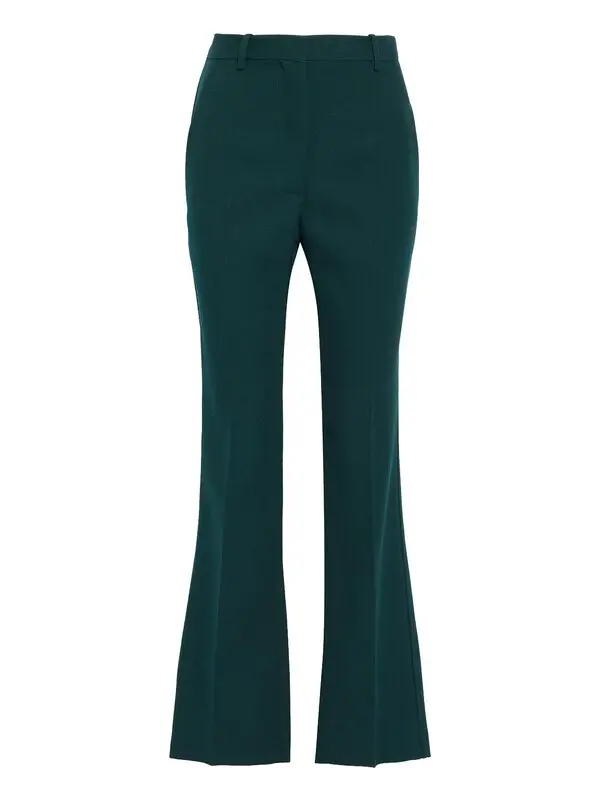 Victoria Beckham Bootcut Wool-twill Trousers - Dark Green