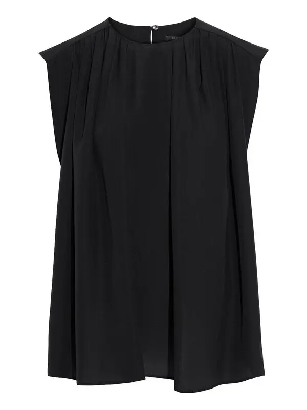 JOSEPH Blakey Gathered Silk Crepe De Chine Top - Black
