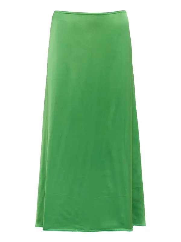 Victoria Beckham Satin Midi Skirt - Green