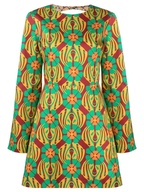 La DoubleJ Spock Floral-print Mini Dress - Red