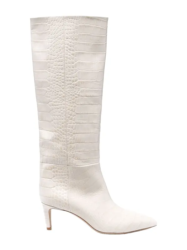 Paris Texas Croc-effect Leather Boots - White