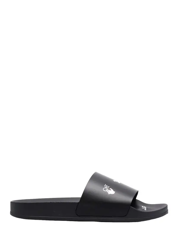 Off-White Logo-print Slides - Black