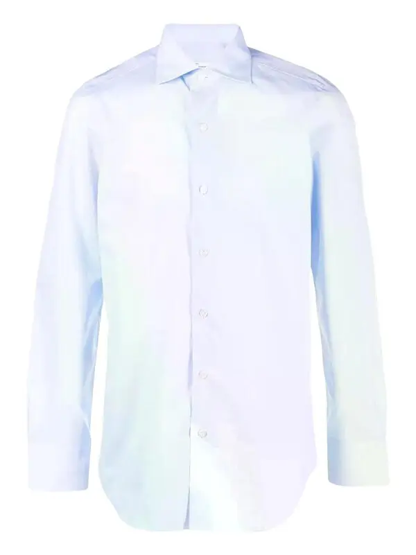 FINAMORE 1925 Long-sleeve Cotton Shirt - Blue