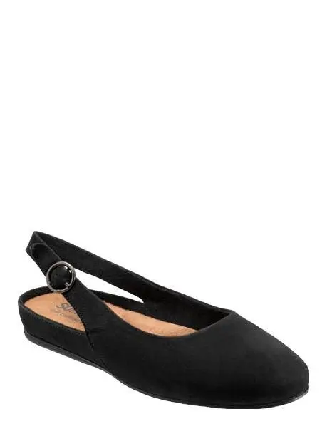 Softwalk Sandy Slingback Flat Sandals - Black