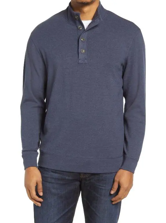 THE NORMAL BRAND Puremeso Mock Neck Top - Normal Navy