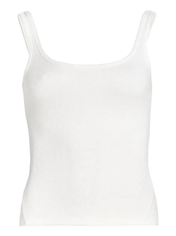Rag & Bone The Essential Rib Scoop Neck Tank - White