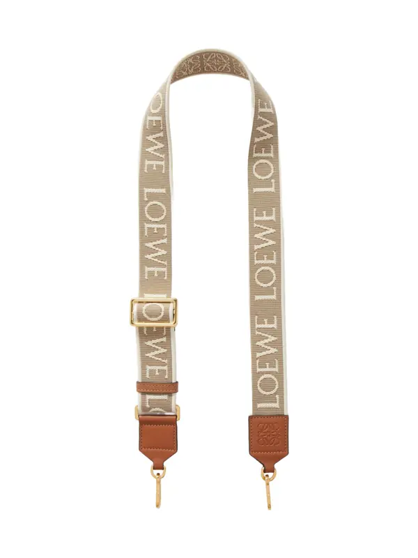 Loewe Anagram Leather-trimmed Canvas-jacquard Bag Strap - Brown