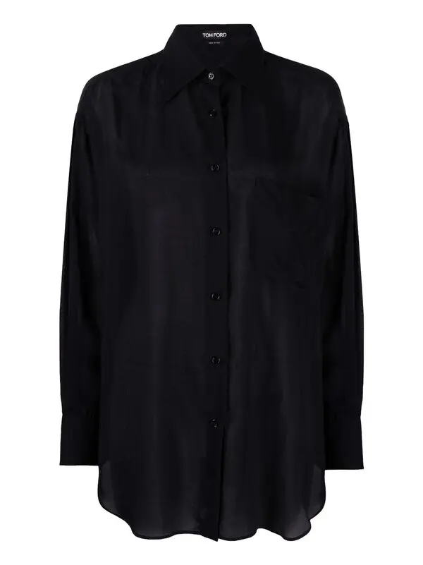 TOM FORD Long-sleeved Lyocell Shirt - Black