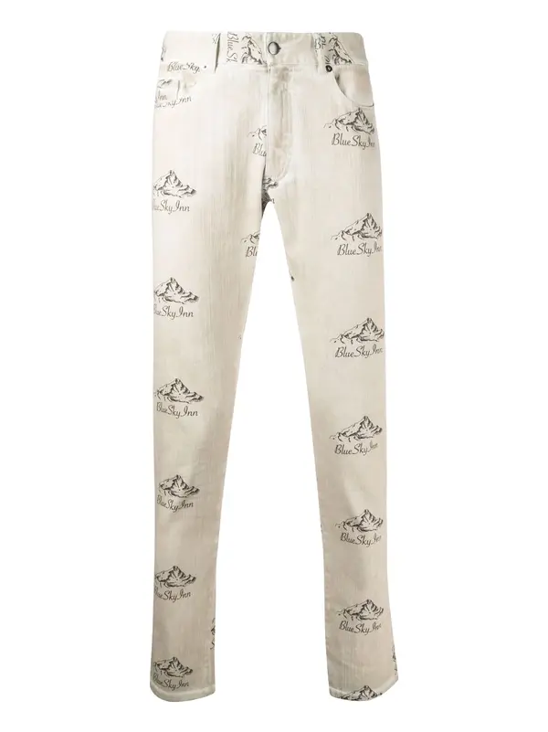 BLUE SKY INN Logo Print Trousers - Neutrals