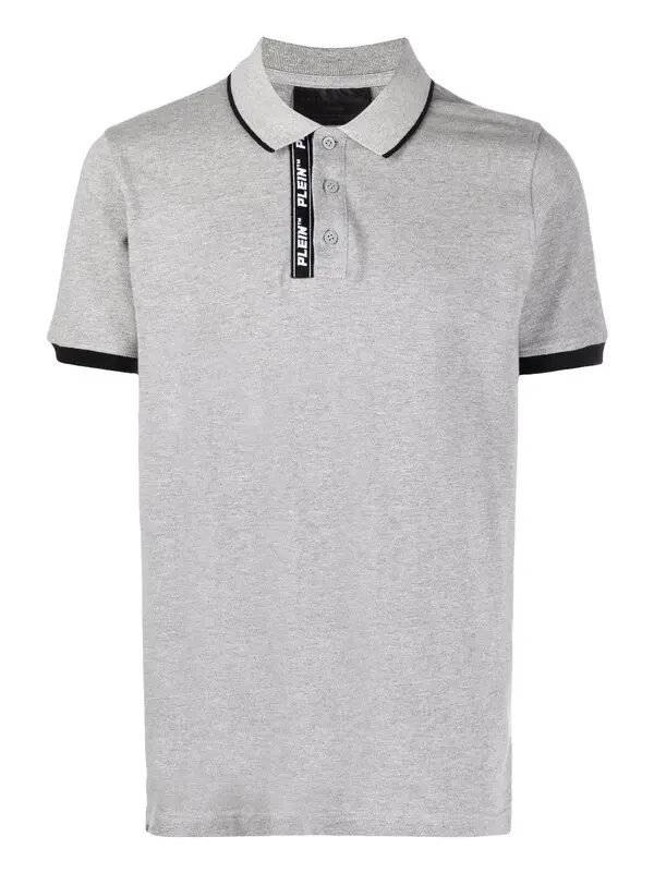 Philipp Plein Logo-tape Detail Polo Shirt - Grey