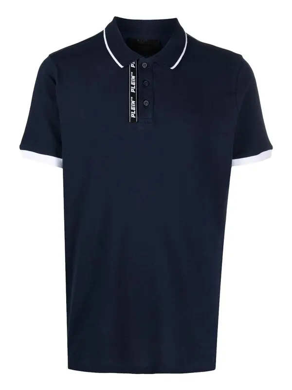 Philipp Plein Logo-tape Detail Polo Shirt - Blue
