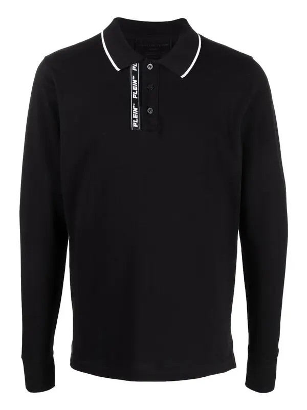 Philipp Plein Logo Embroidered Polo Shirt - Black
