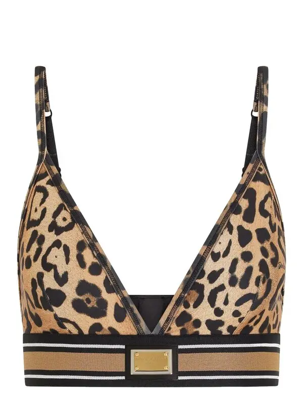Dolce & Gabbana Leopard-print Bralette Top - Brown