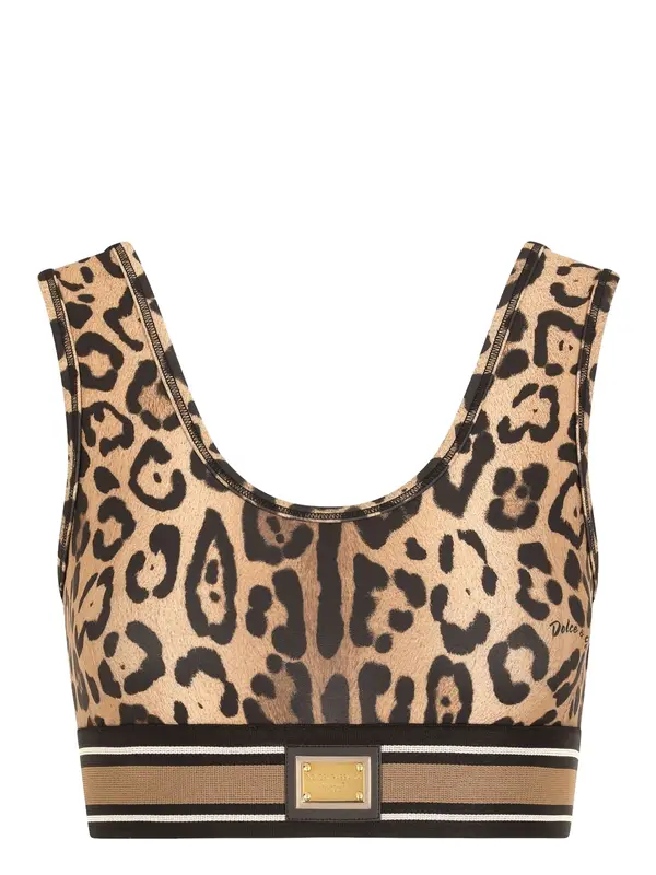 Dolce & Gabbana Leopard-print Crop Top - Brown