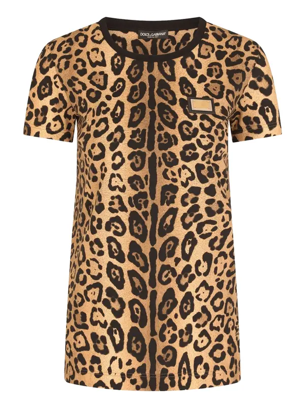 Dolce & Gabbana Leopard-print T-shirt - Brown