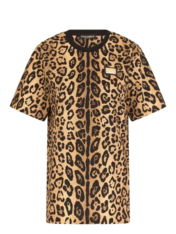 Dolce & Gabbana Leopard-print T-shirt - Brown