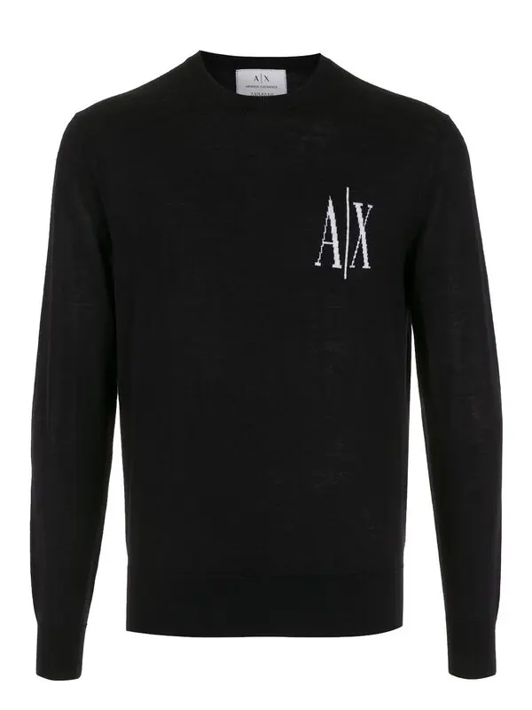 Armani Exchange Logo-print Wool Jumper - Black