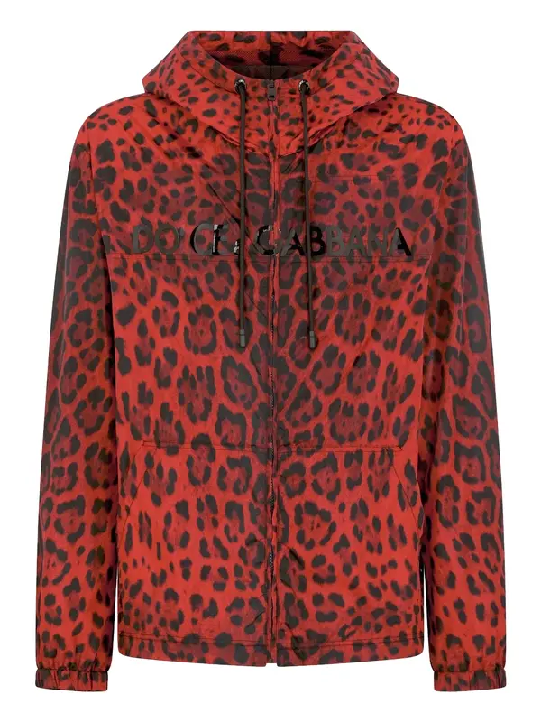 Dolce & Gabbana Leopard-print Hooded Jacket - Red