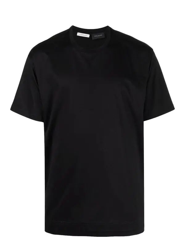 LOW BRAND Double-hem Cotton T-shirt - Black