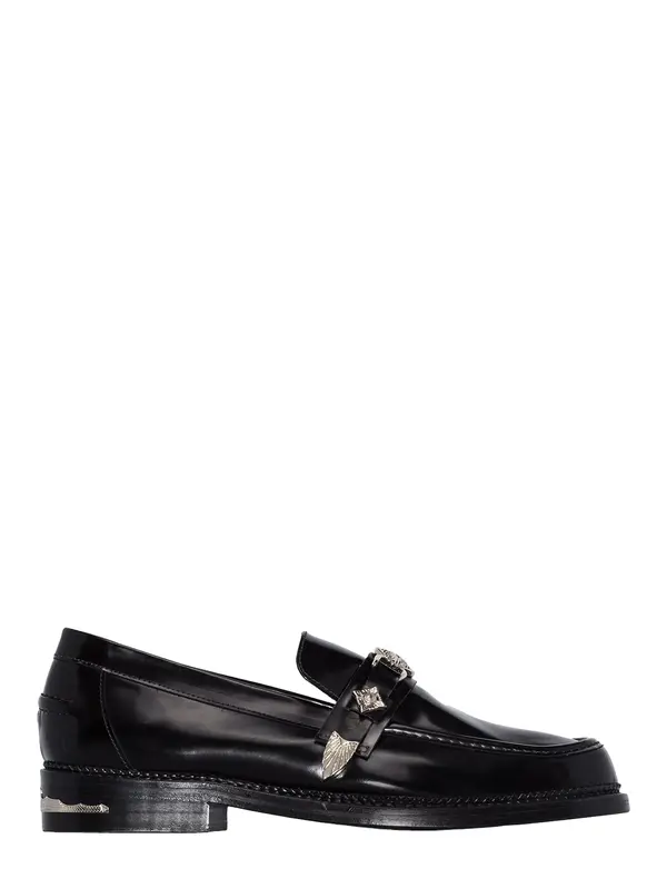 TOGA VIRILIS Buckled Strap Loafers - Black