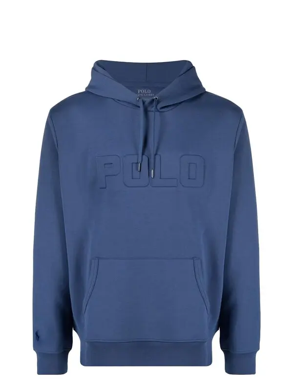 Polo Ralph Lauren Embossed-logo Drawstring Hoodie - Blue