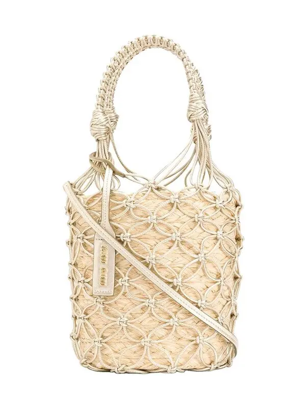 Miu Miu Woven Bucket Bag - Gold