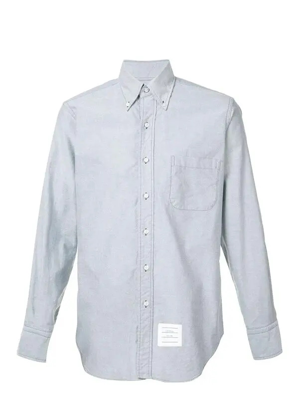 Thom Browne Grosgrain Placket Oxford Shirt - Blue
