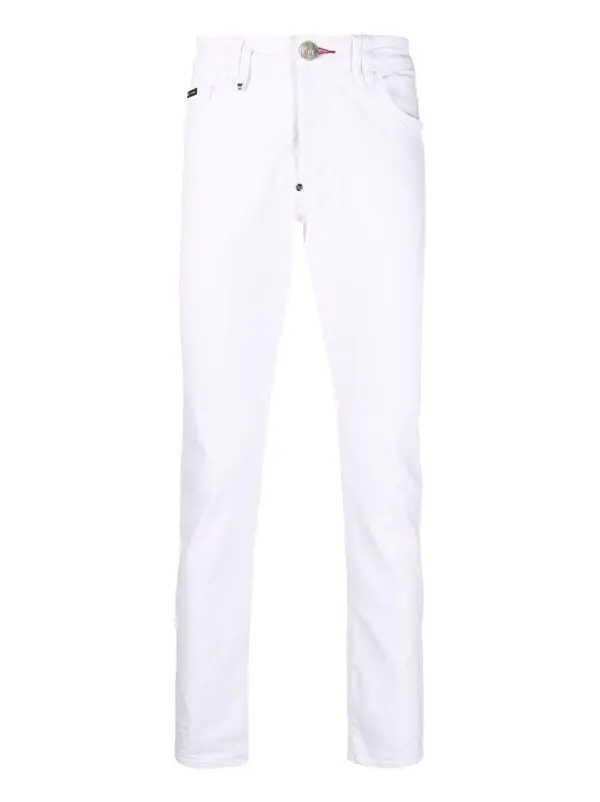 Philipp Plein Low-rise Straight-leg Jeans - White