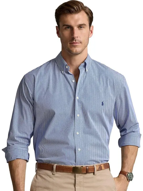Ralph Lauren Striped Stretch Poplin Shirt - Blue/white