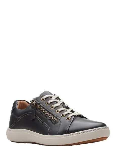 Clarks Nalle Lace-up Sneaker - Black Leather