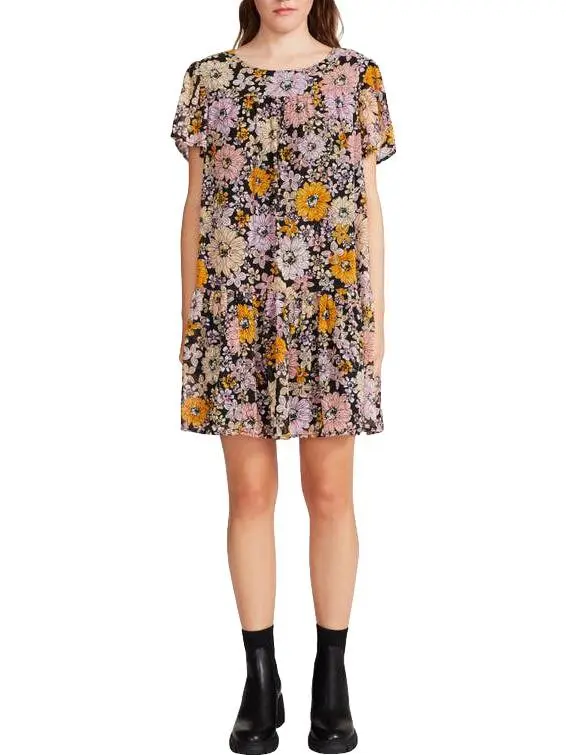 Steve Madden Floral Mini Dress - Black