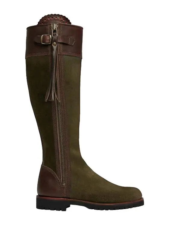 Penelope Chilvers Inclement Long Tassel Boots - Seaweed/conker