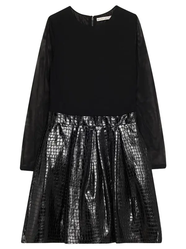 Alice + Olivia Chara Vegan-leather Party Dress - Black
